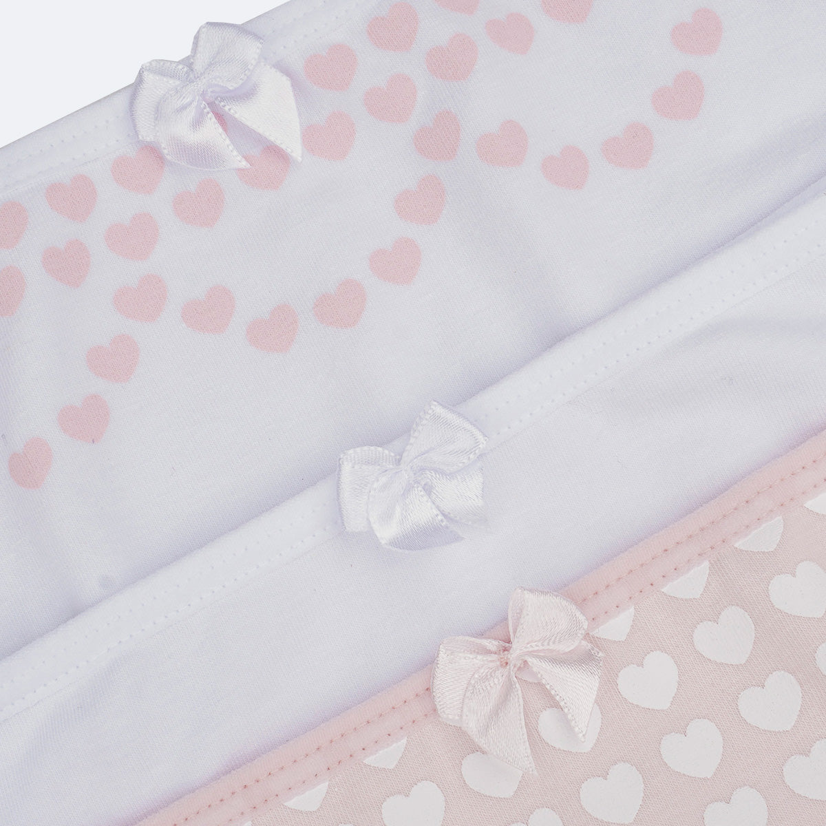 Kit Calcinha Infantil Pampili Sortidas Mini Corações Branco e Rosa ...