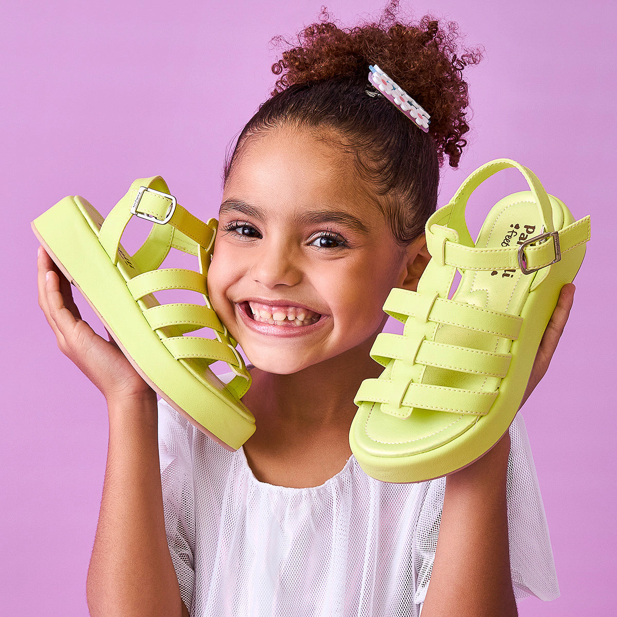 Sandália Infantil Pampili Brisa Tiras Verde Electra | Pampili