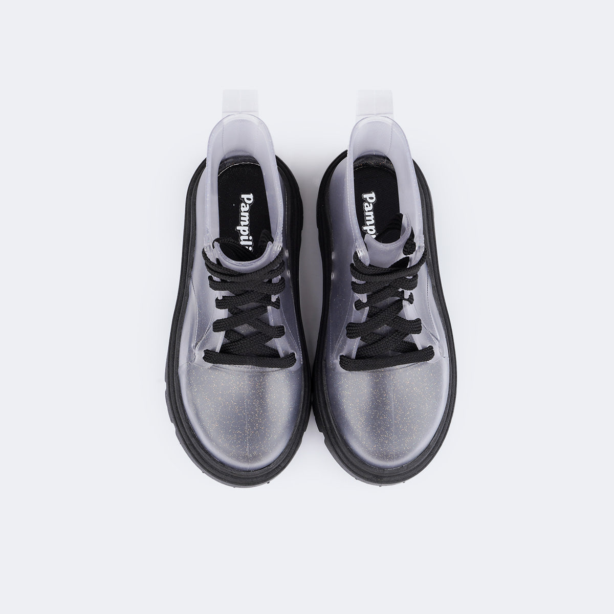 Bota Coturno Infantil Feminina Isa Glee Transparente Preta